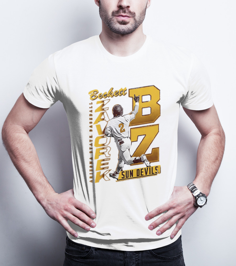 Beckett Zavorke Arizona State Baseball Sun Devils BZ Number 2 T-Shirt