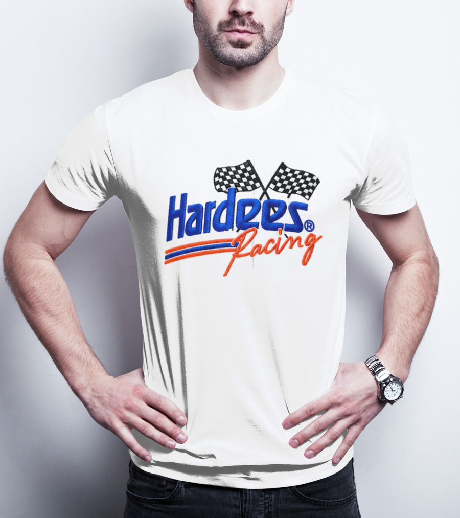 Bubba Wallace Hardee's Racing Hat Checkered Flags T-Shirt