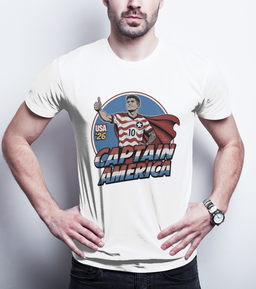 USA '26 Christian Pulisic Captain America Thumbs Up T-Shirt