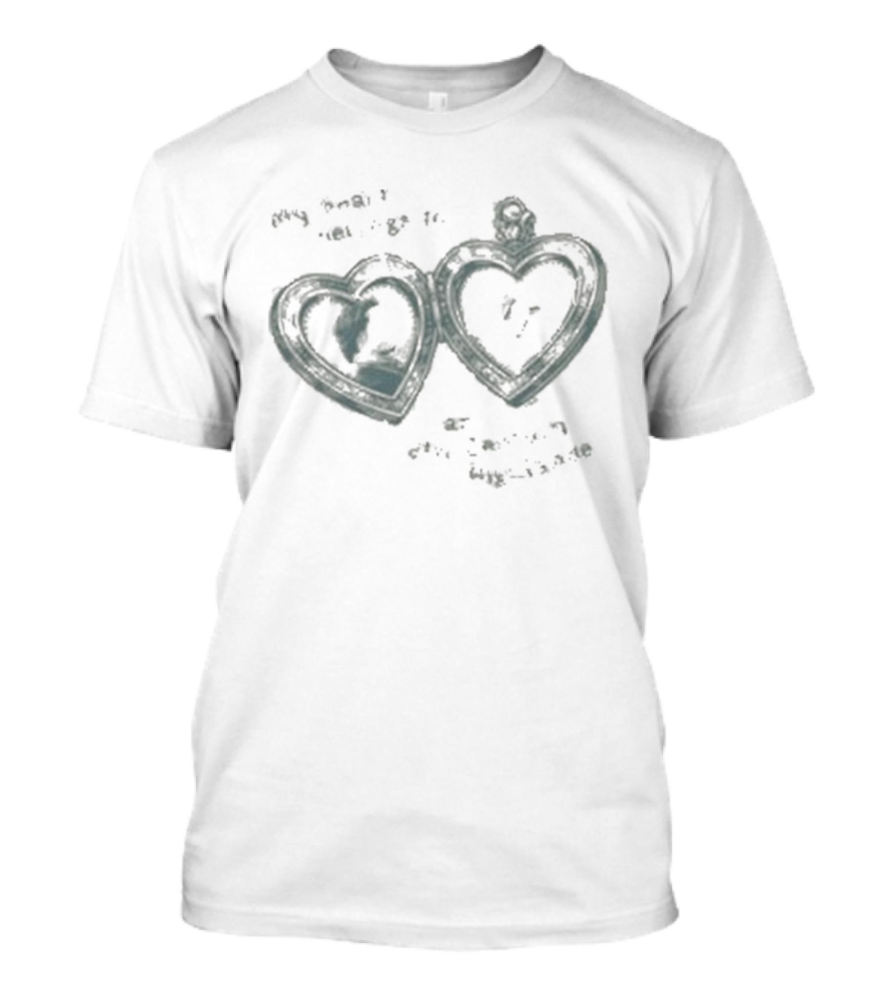 Outlander My Heart Belongs To An 18th Century Highlander Double Heart Map T-Shirt