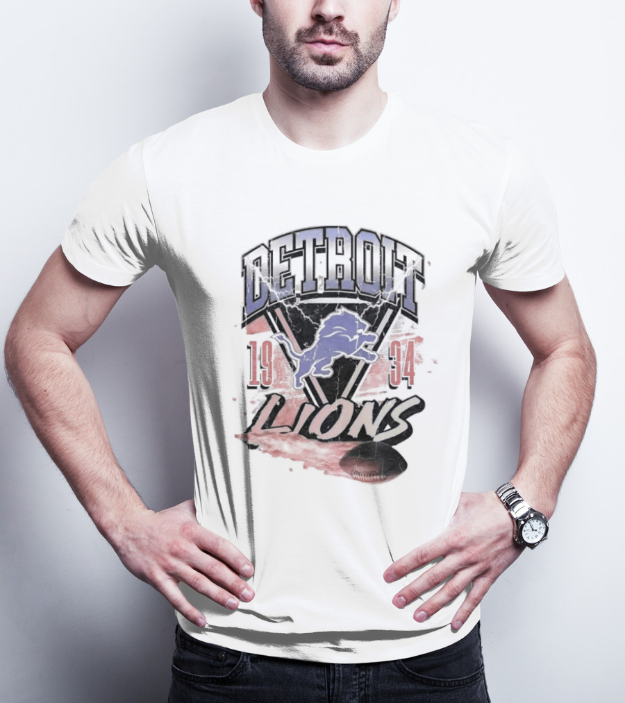 Detroit Lions 19 34 Vintage Style Iconic Team T-Shirt