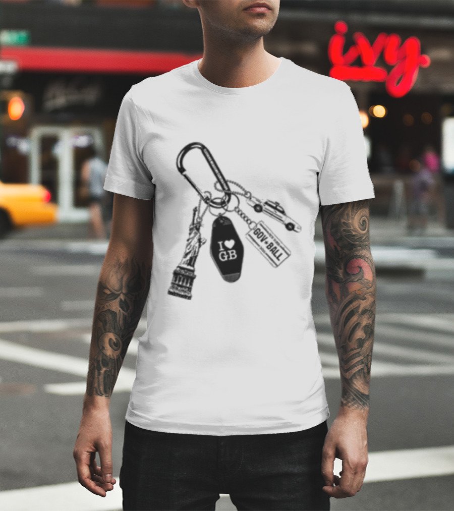 Governors Ball Music Festival 2023 Keychain Lineup Essentials T-Shirt