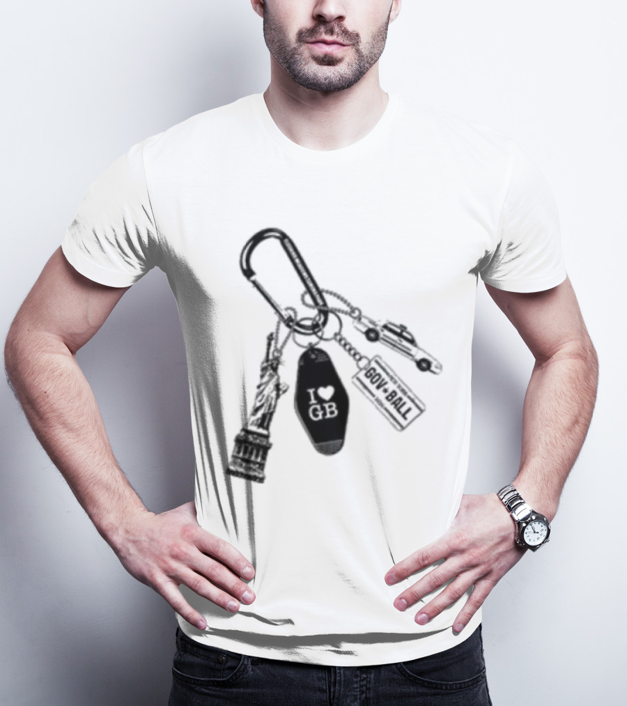 Governors Ball Music Festival 2023 Keychain Lineup Essentials T-Shirt