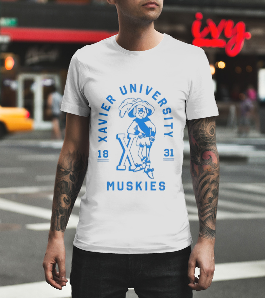 Xavier University Muskies Blue Blob 1831 T-Shirt