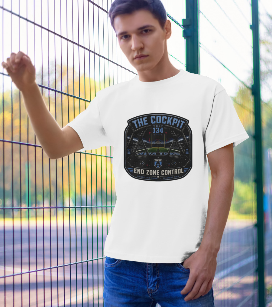 The Cockpit Sec 134 Aviators End Zone Control Historic Crew Stadium Columbus Ohio T-Shirt