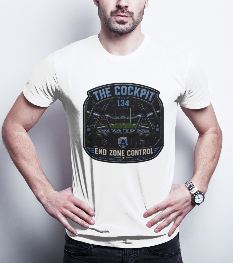The Cockpit Sec 134 Aviators End Zone Control Historic Crew Stadium Columbus Ohio T-Shirt