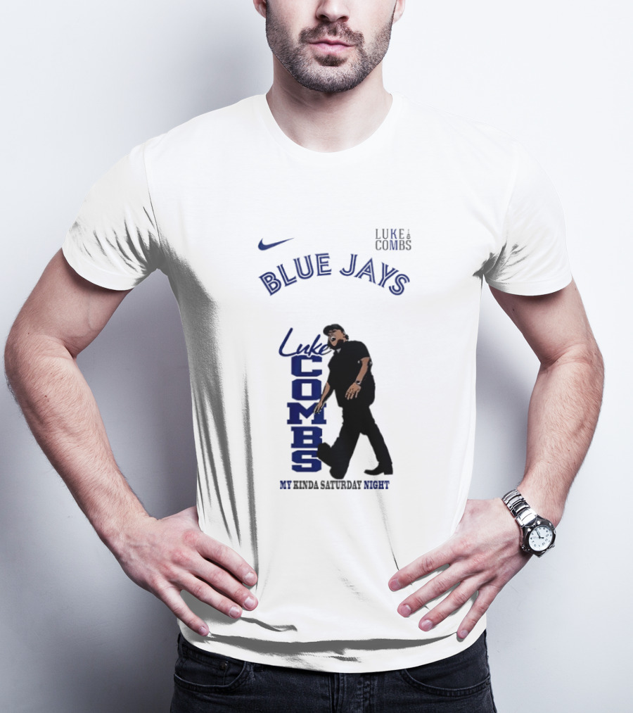Luke Combs Blue Jays Nike My Kinda Saturday Night T-Shirt
