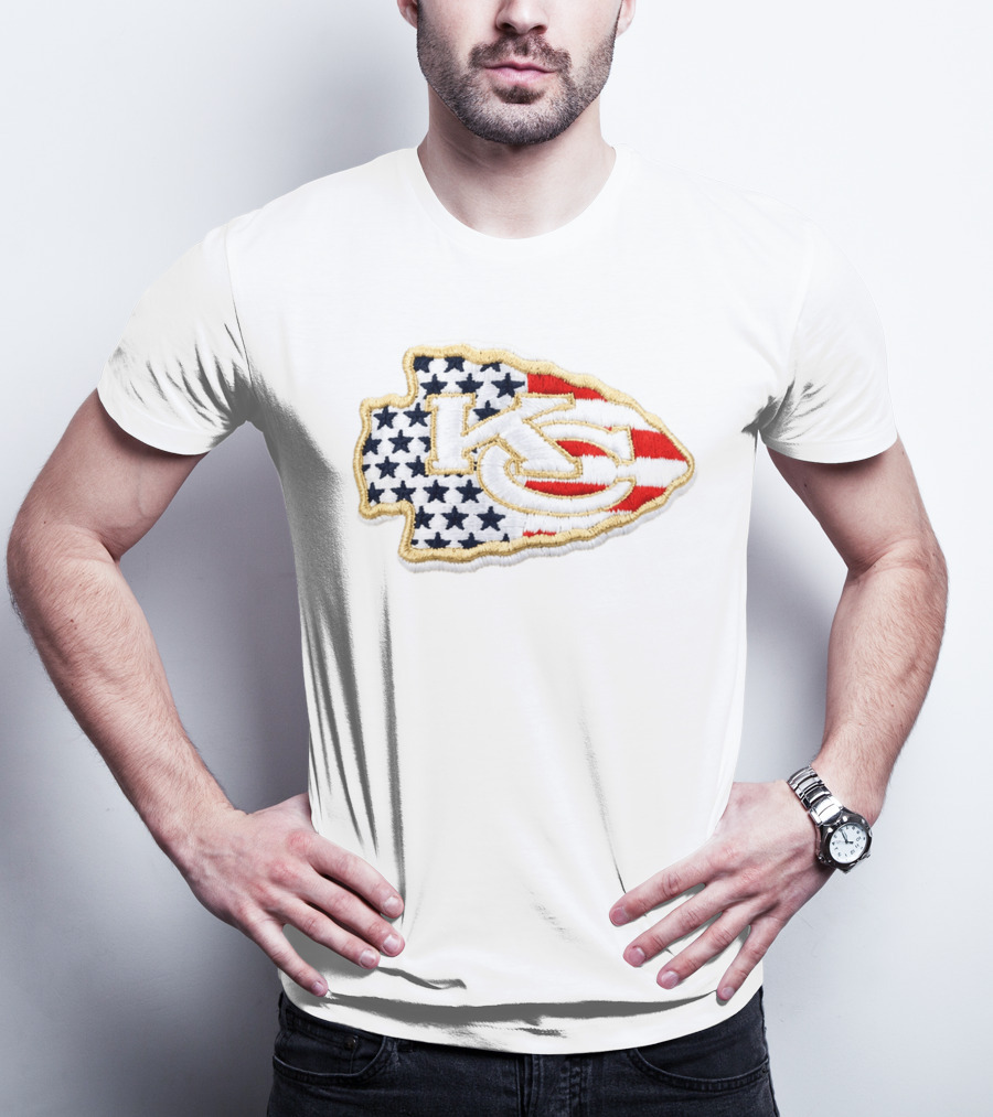 USA 250 Chiefs Stars And Stripes KC Patch T-Shirt