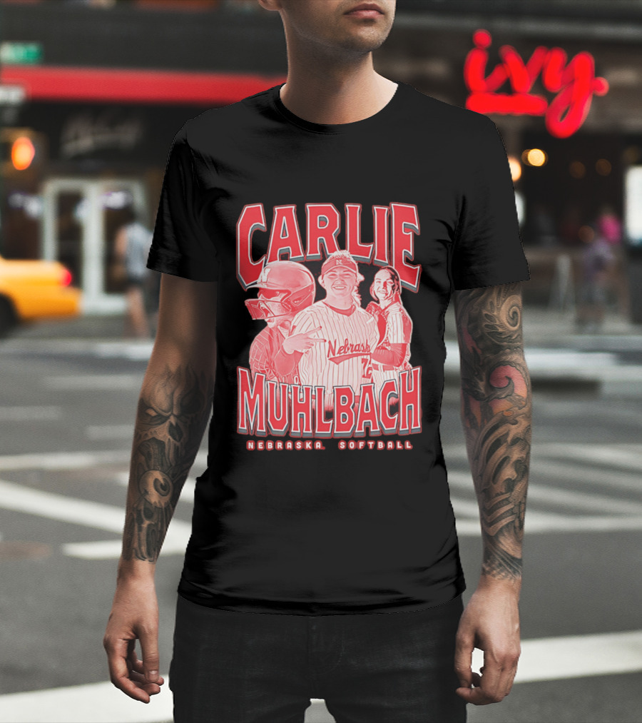 Carlie Muhlbach Nebraska Softball Vintage 90s T-Shirt
