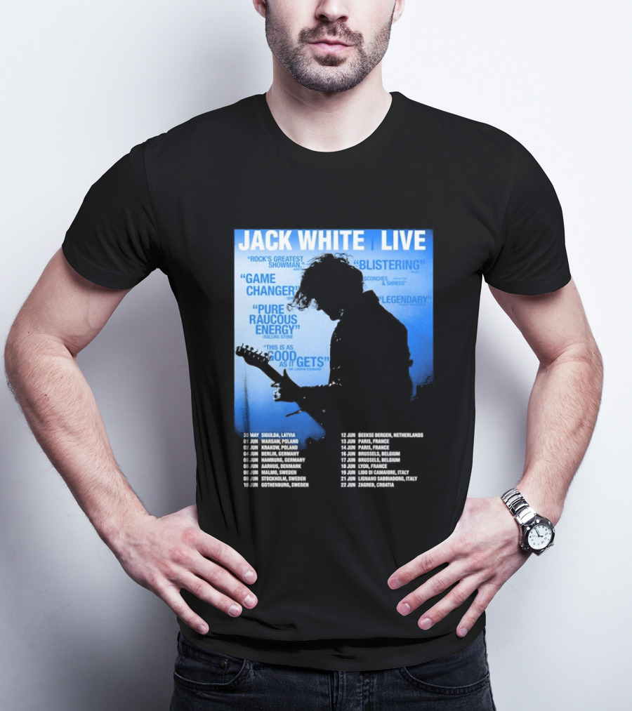 Jack White Live Europe 2026 Tour Dates Schedule Legendary Rock Concert Experience T-Shirt