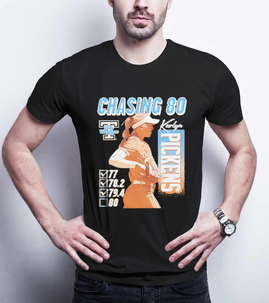 Karlyn Pickens Tennessee Lady Volunteers Softball Chasing 80 T-Shirt