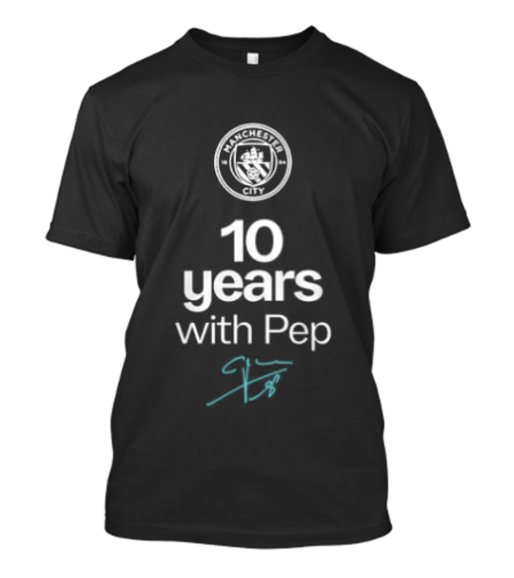 10 Years With Pep Manchester City Celebration T-Shirt