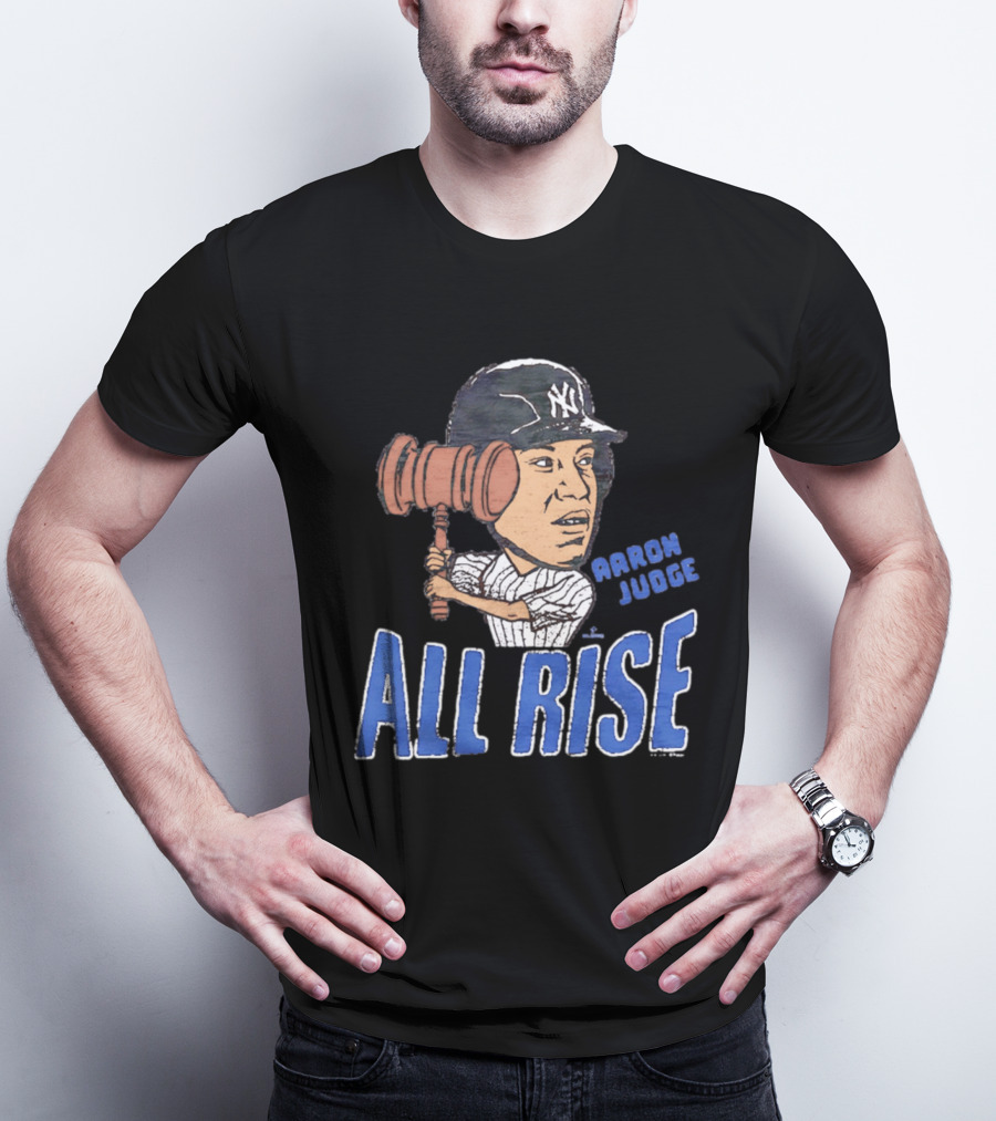 New York Yankees Aaron Judge All Rise Caricature Tri Blend T-Shirt