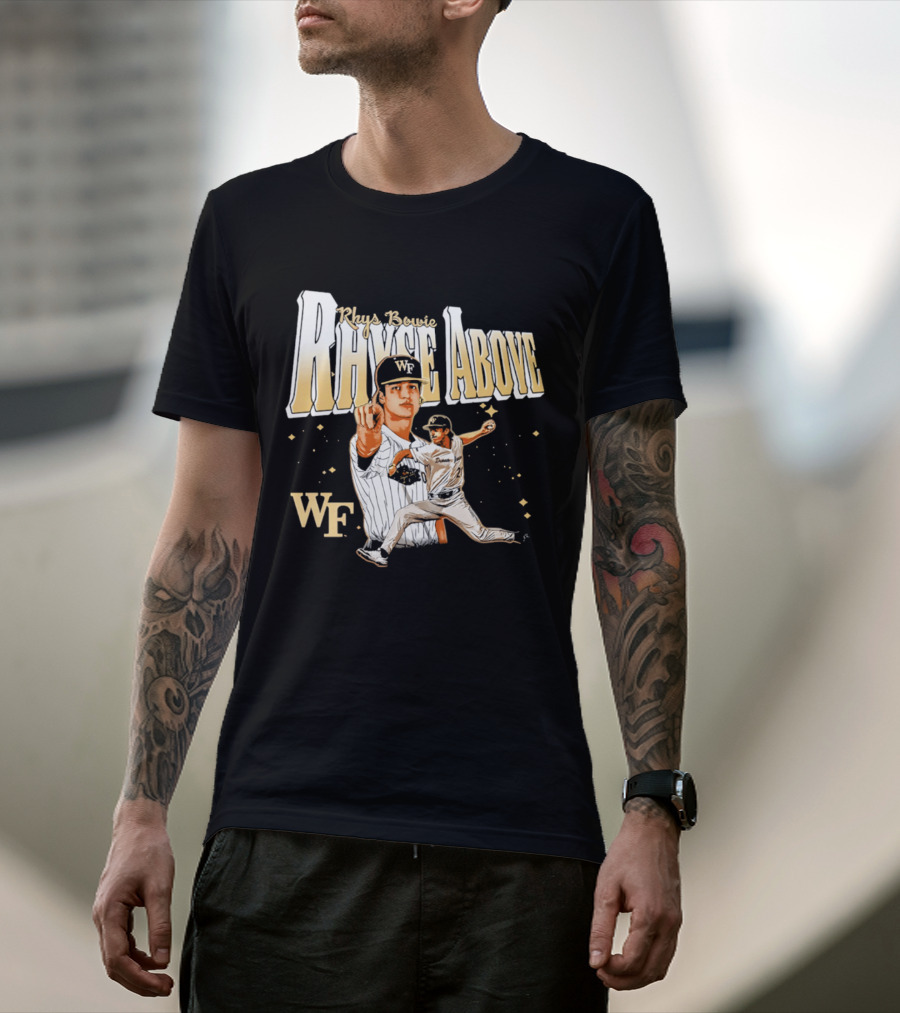 Rhys Bowie Wake Forest WF Baseball Rhys Above T-Shirt