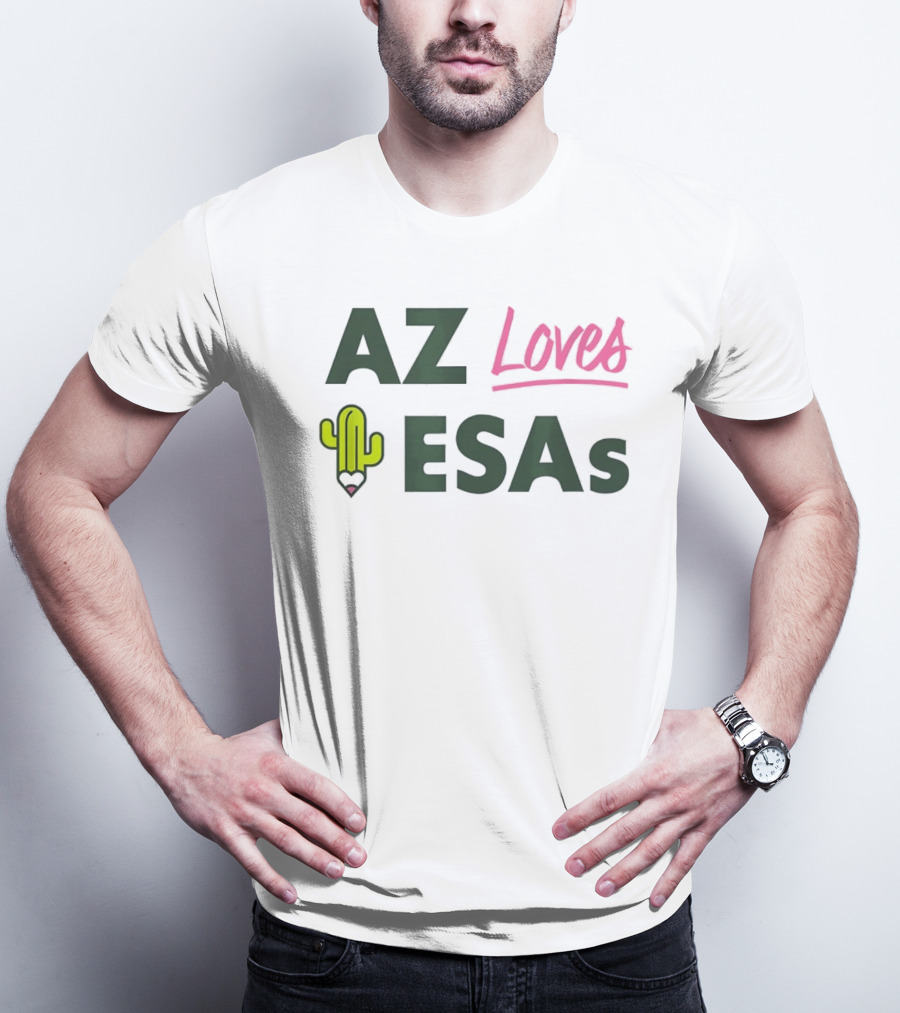 AZ Loves Education Savings Accounts Cactus Pencil Arizona Teacher ESAs T-Shirt