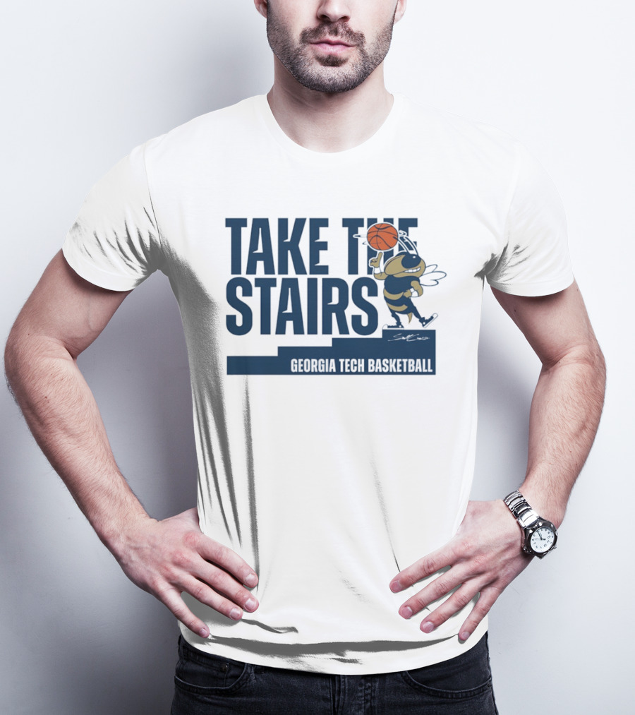 Georgia Tech Basketball Take The Stairs Buzz Basketball T-Shirt