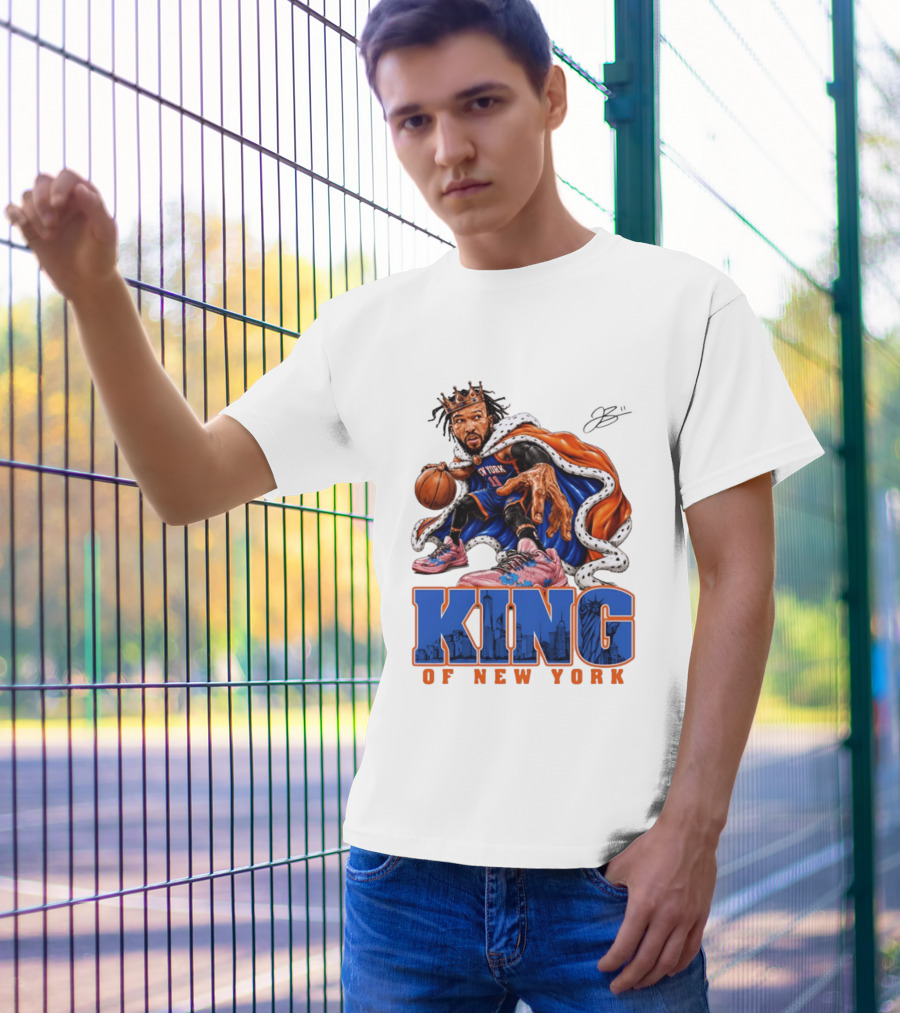Jalen Brunson King Of New York Knicks Crown Cape T-Shirt