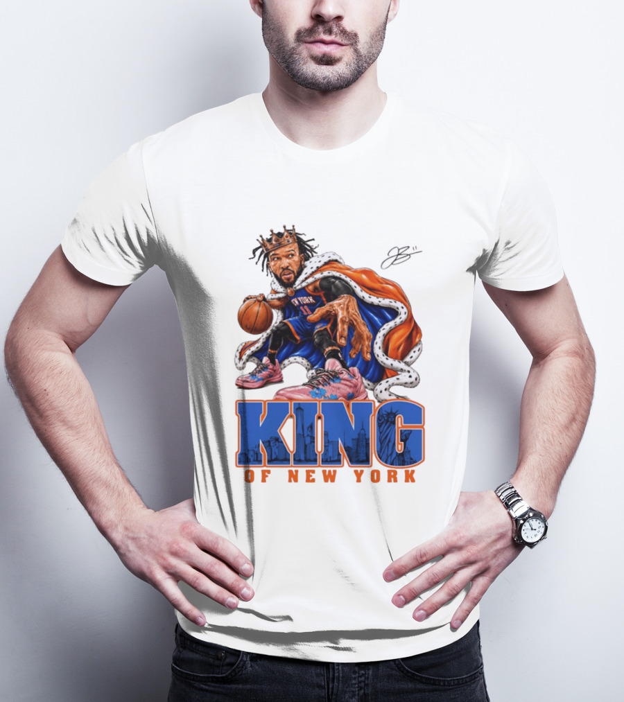 Jalen Brunson King Of New York Knicks Crown Cape T-Shirt
