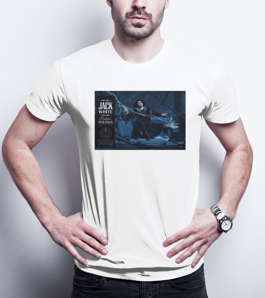 Jack White Kraków Polonia Tour June 2 2026 With Lightning And Figure T-Shirt