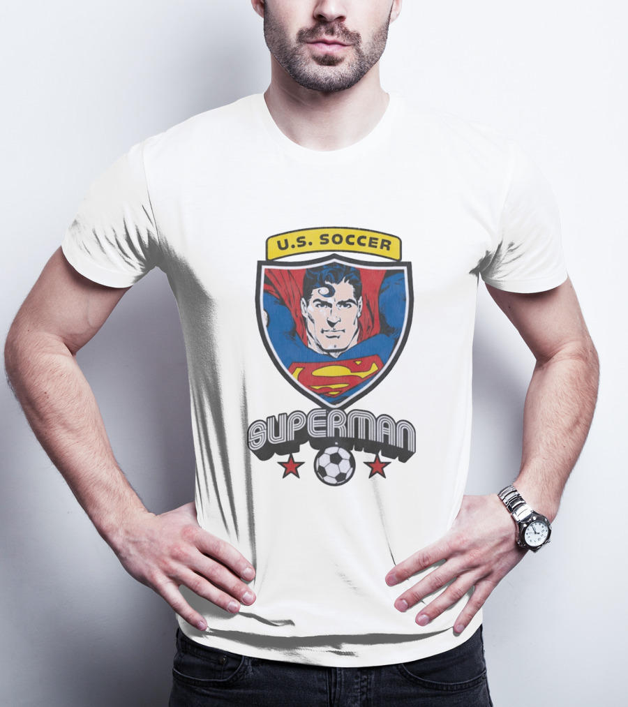 Superman U.S. Soccer Shield Soccer Ball Iconic Crest T-Shirt
