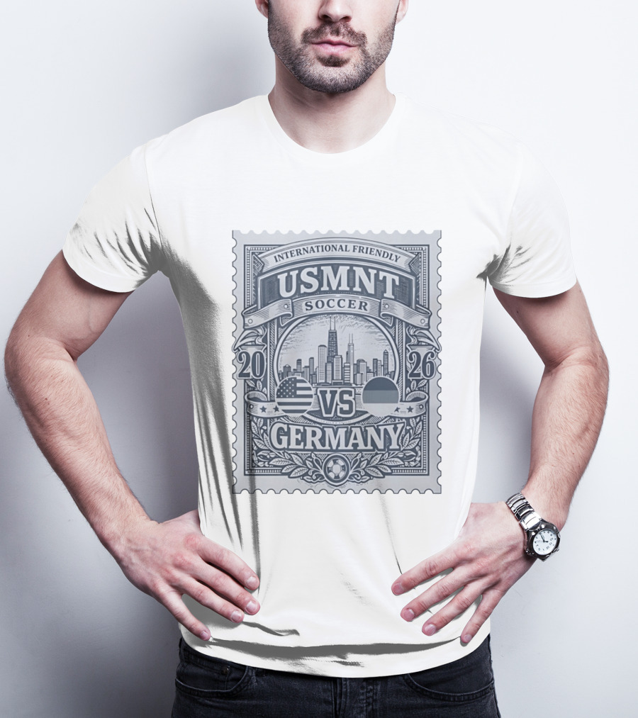 International Friendly 2026 USMNT Soccer Vs Germany Chicago Skyline T-Shirt