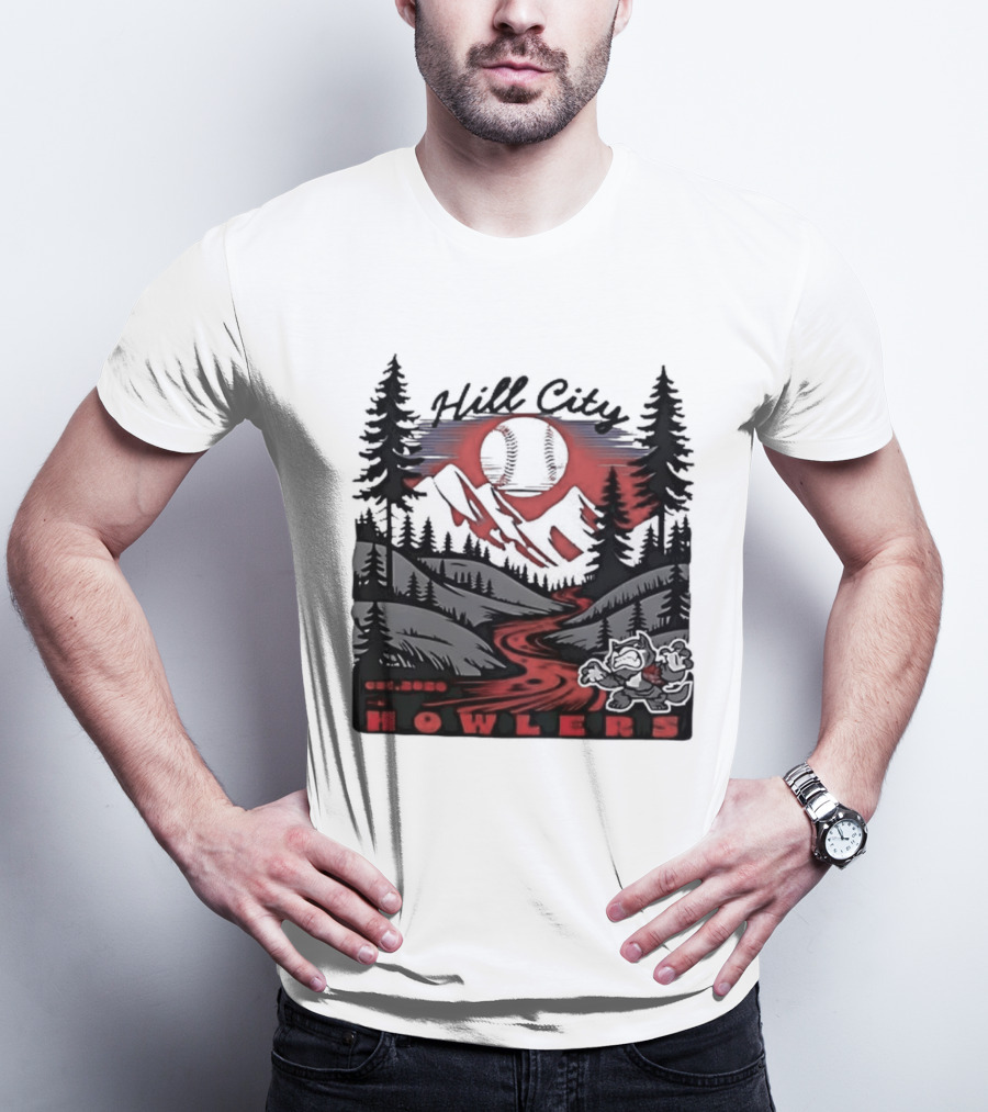 Hill City Howlers Est 2020 Mountain Pine Tree Forest Nature Sports T-Shirt