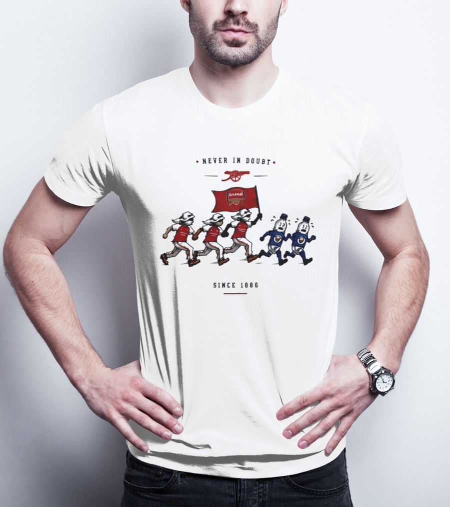 Never In Doubt Since 1886 Arsenal Cartoon Red Flag T-Shirt