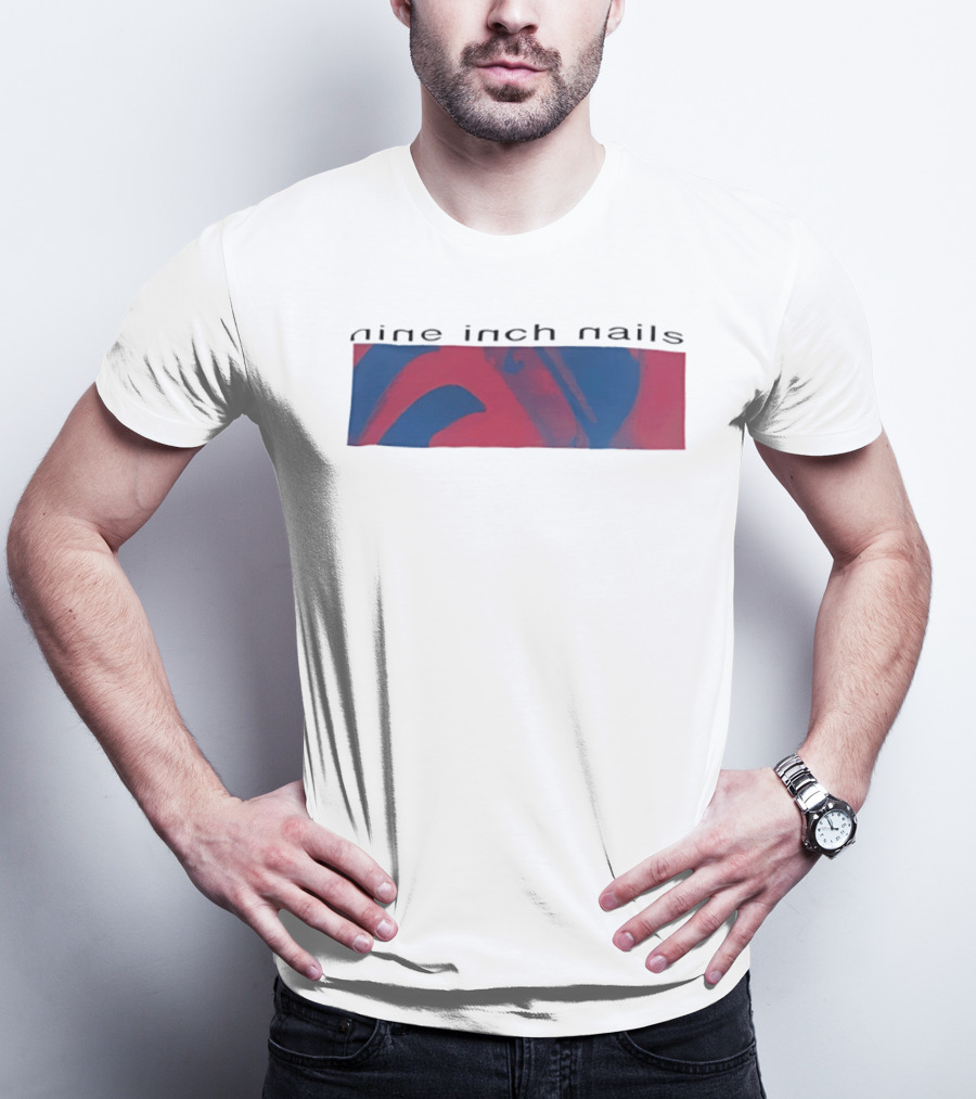 Nine Inch Nails Music Abstract Red Blue T-Shirt