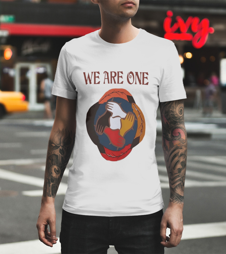 We Are One Unity Hands Feathers Orange Culture Heritage Collective T-Shirt