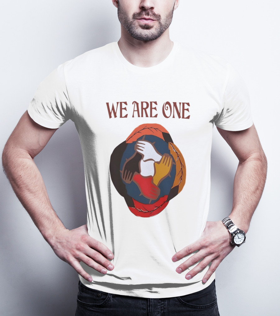 We Are One Unity Hands Feathers Orange Culture Heritage Collective T-Shirt