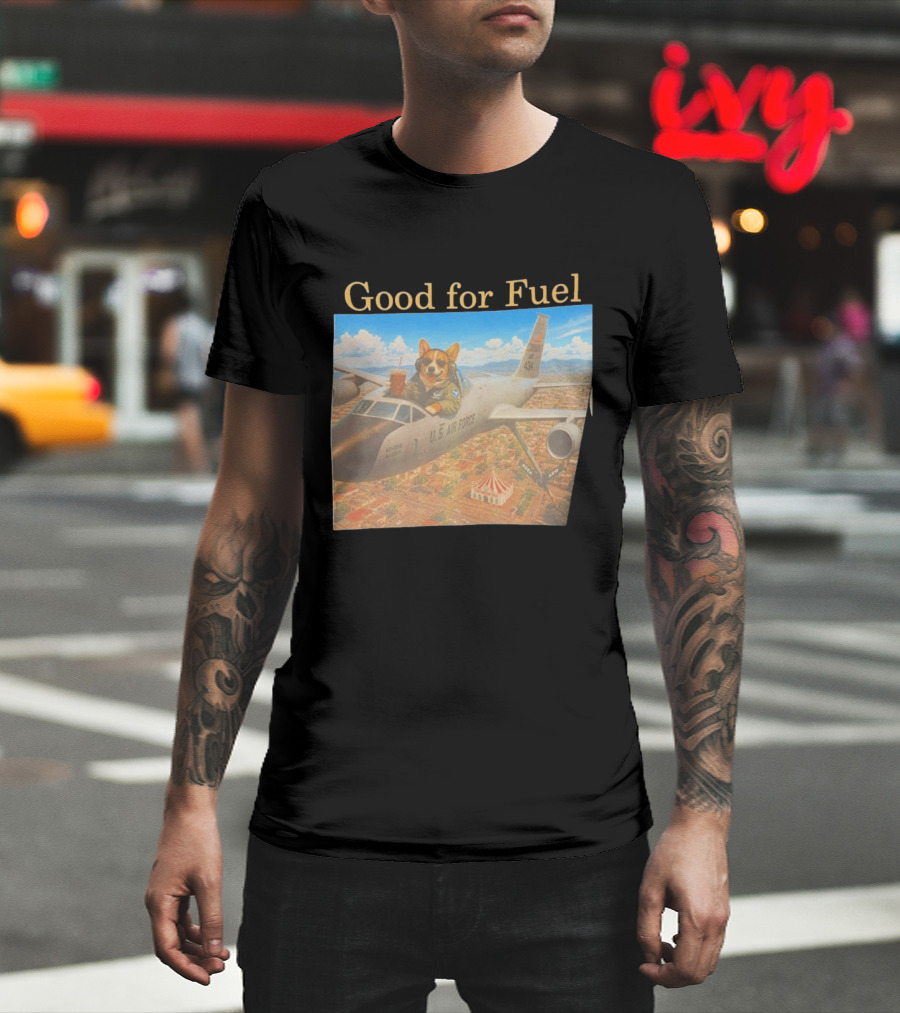 Corgi Pilot In U.S. Air Force Cockpit Good For Fuel T-Shirt