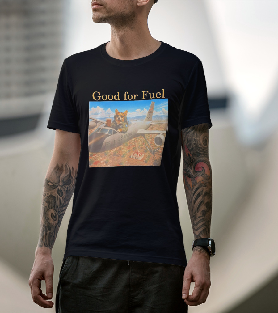 Corgi Pilot In U.S. Air Force Cockpit Good For Fuel T-Shirt