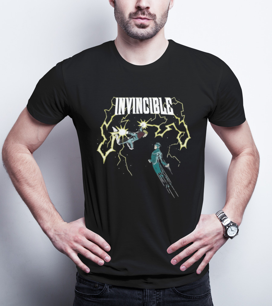 Invincible Vs Powerplex Lightning Battle T-Shirt