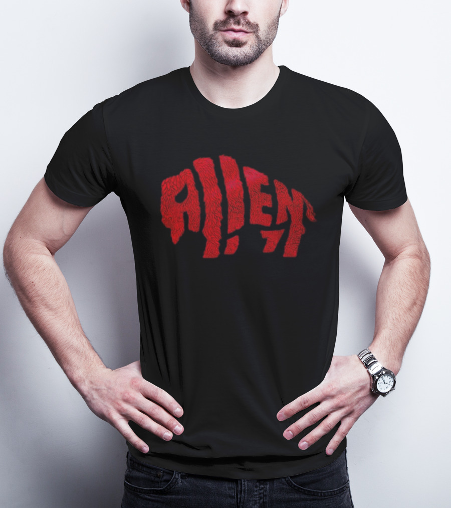 Allen Buffalo Bills Football Player Red Furry Letters T-Shirt