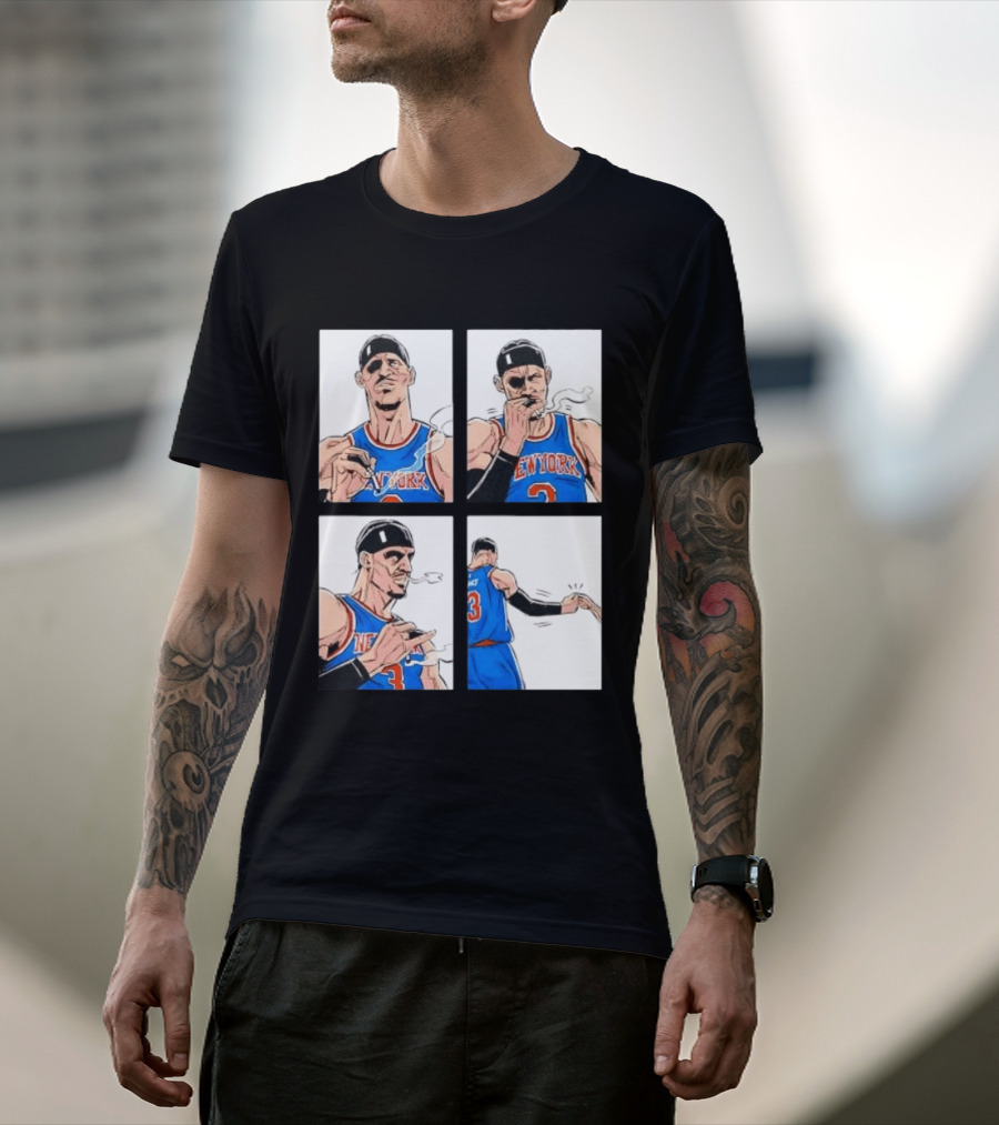 New York Knicks Number 3 Smoking Gesture Josh Hart Moment T-Shirt