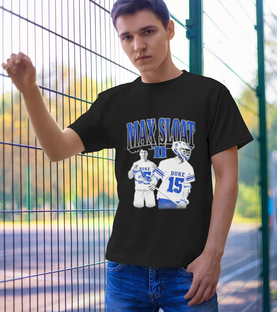 Max Sloat Duke Blue Devils Lacrosse Number 15 Sports Fan Gear T-Shirt