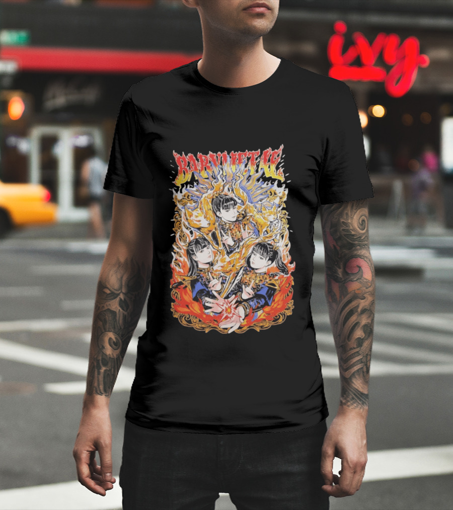 Babymetal Fox God Trio Flames Heavy Metal T-Shirt