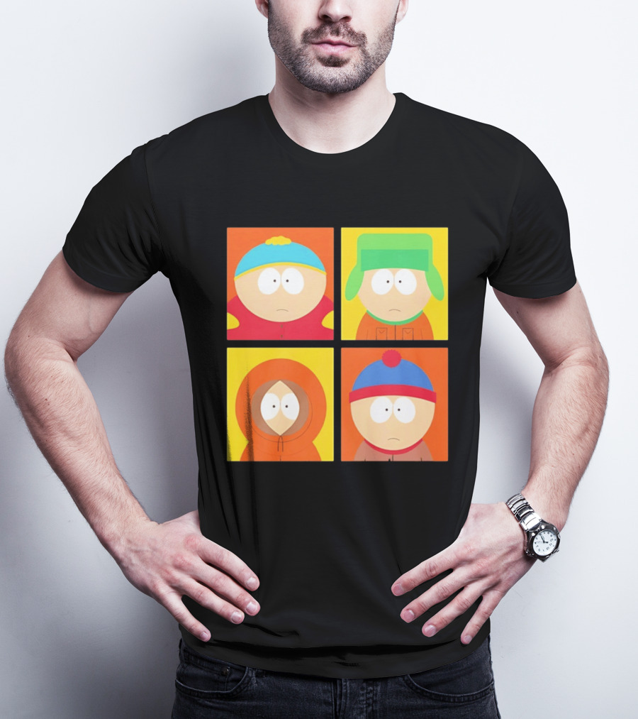 South Park Characters Cartman Kyle Kenny Stan Pop Blocks T-Shirt