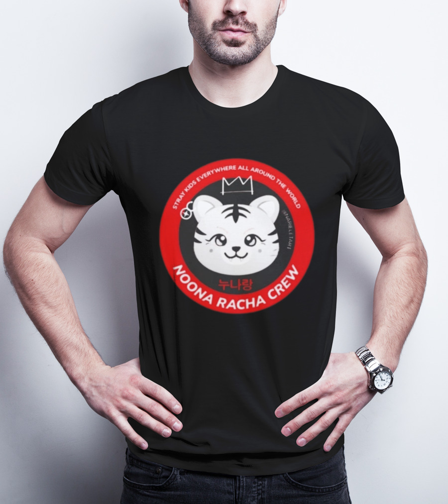 Stray Kids Everywhere All Around The World Noona Racha Crew Tiger Face T-Shirt