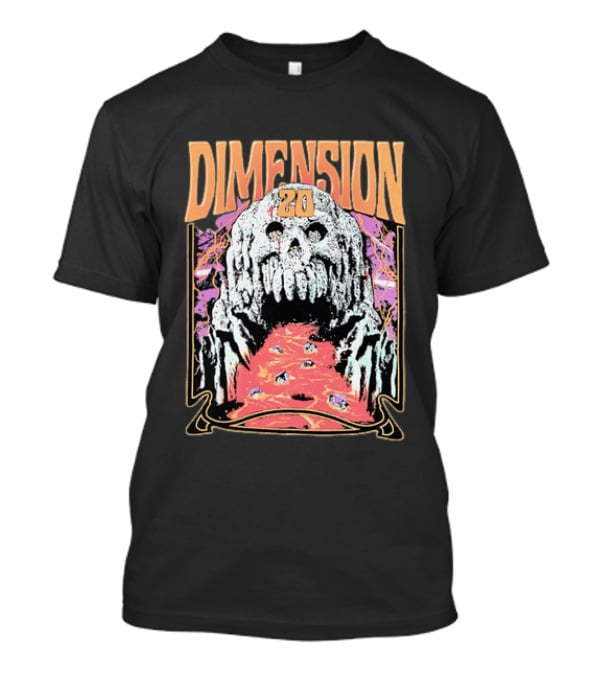 Dimension 20 Skull Lava Dice T-Shirt