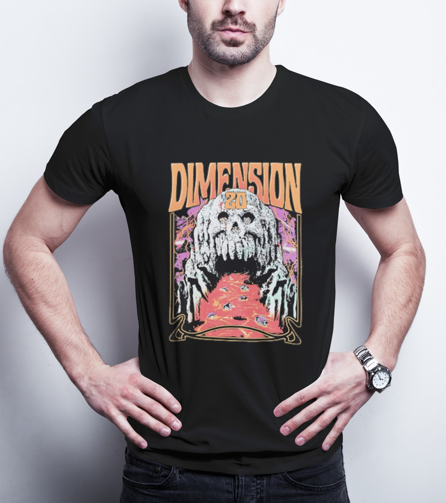 Dimension 20 Skull Lava Dice T-Shirt