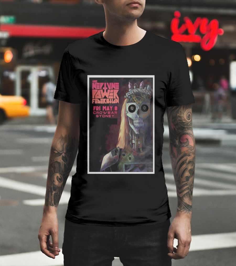 The Neptune Power Federation May 8 Crowbar Sydney Skull T-Shirt