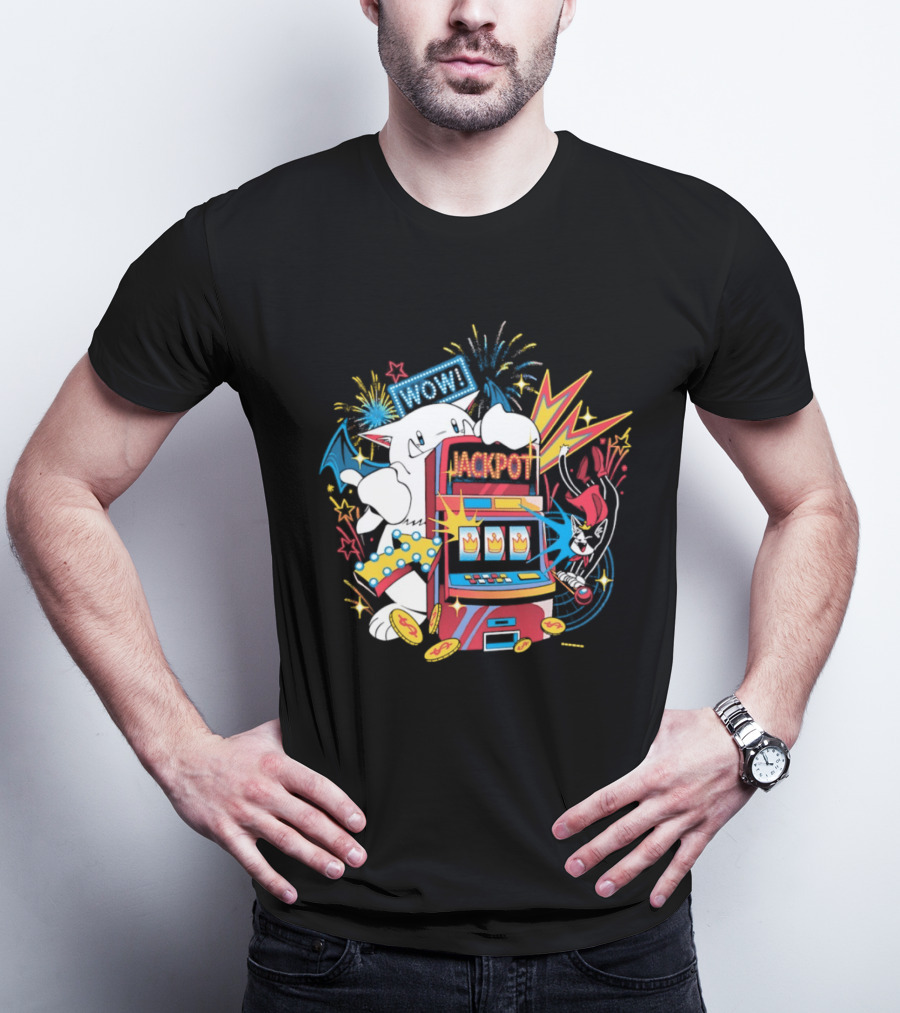 Final Fantasy Moogle Jackpot Slot Machine WOW Explosion T-Shirt