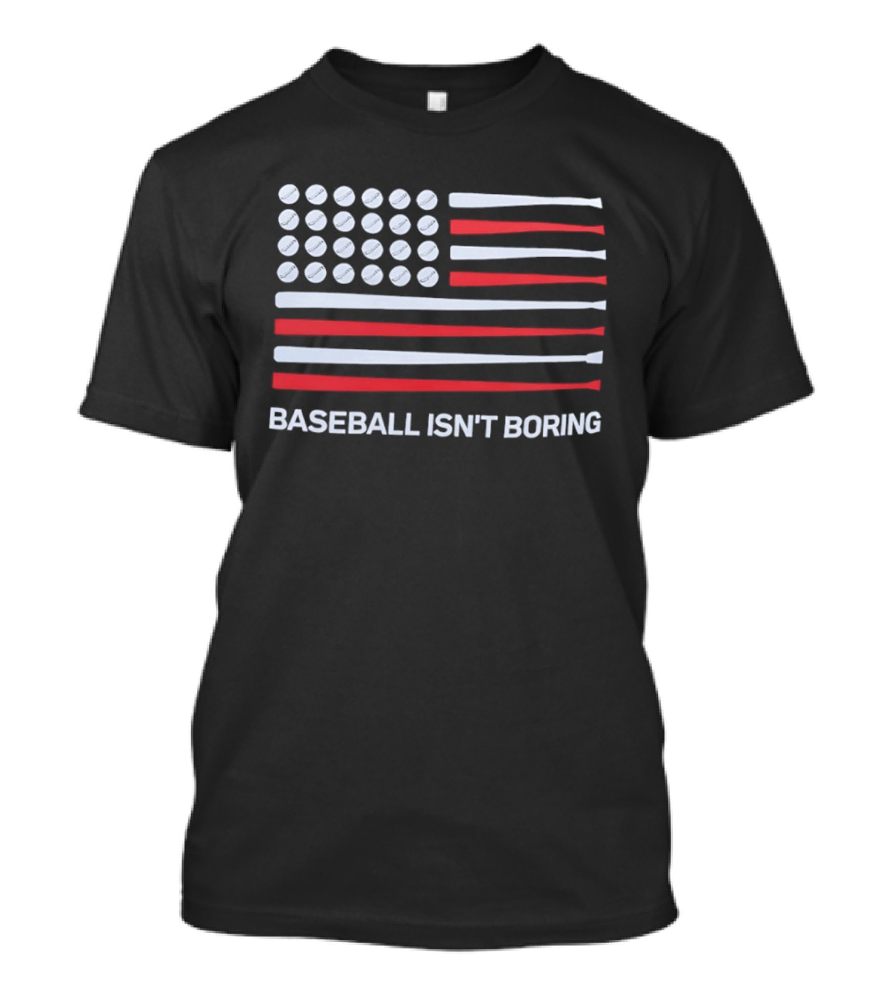 USA Flag Baseball Isn't Boring Bat T-Shirt