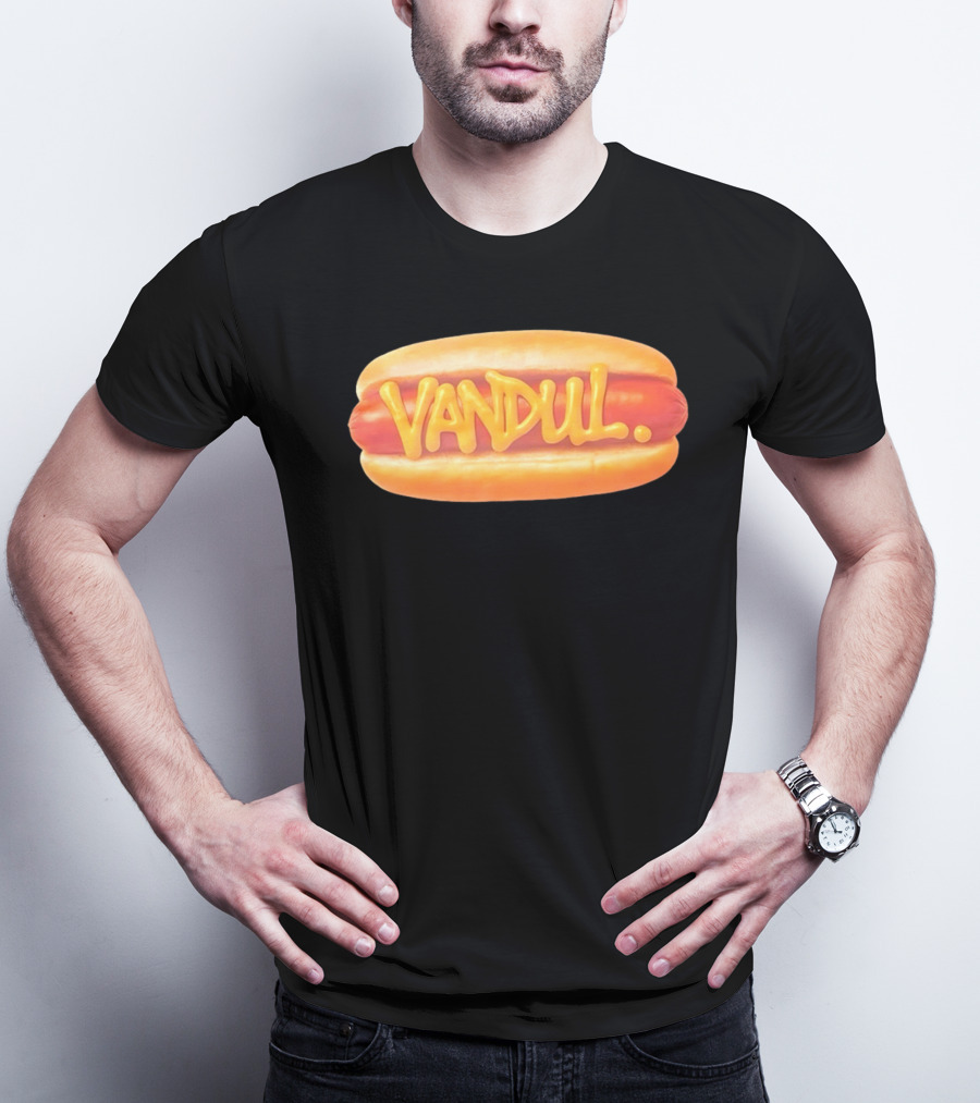 Vandul Mustard Hot Dog Bold Typeface T-Shirt