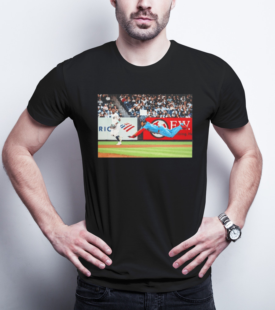 Vladimir Guerrero Jr Toronto Blue Jays Dive Action Baseball T-Shirt