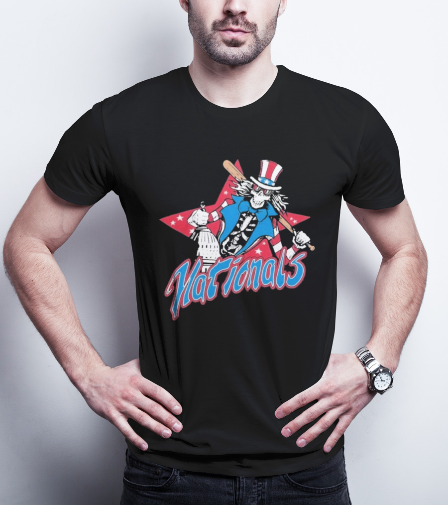 Washington Nationals Grateful Dead Uncle Sam Star Baseball Collaboration T-Shirt