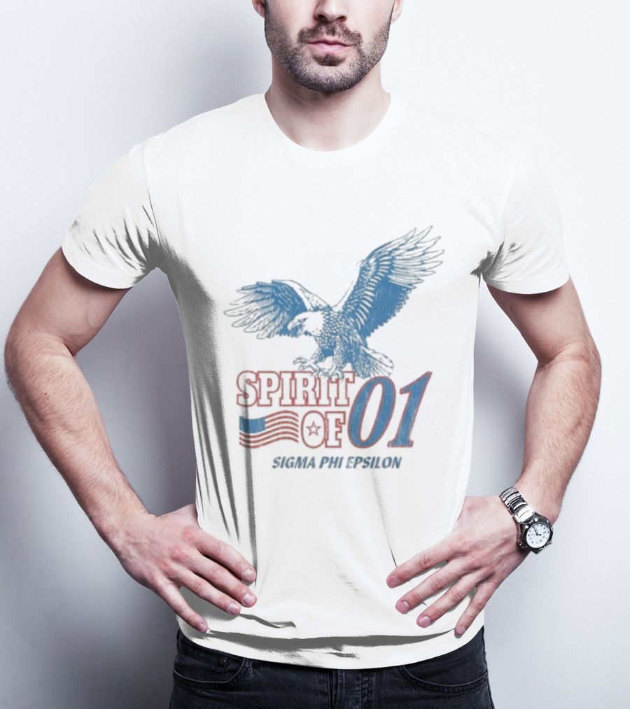 Spirit Of 01 Sigep Fraternity Eagle And Flag T-Shirt