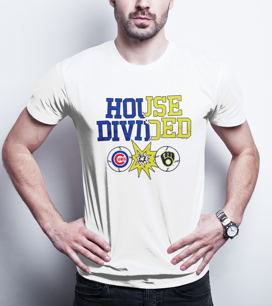 Chicago Cubs Vs Milwaukee Brewers Rivalry House Divided Fan Gear T-Shirt