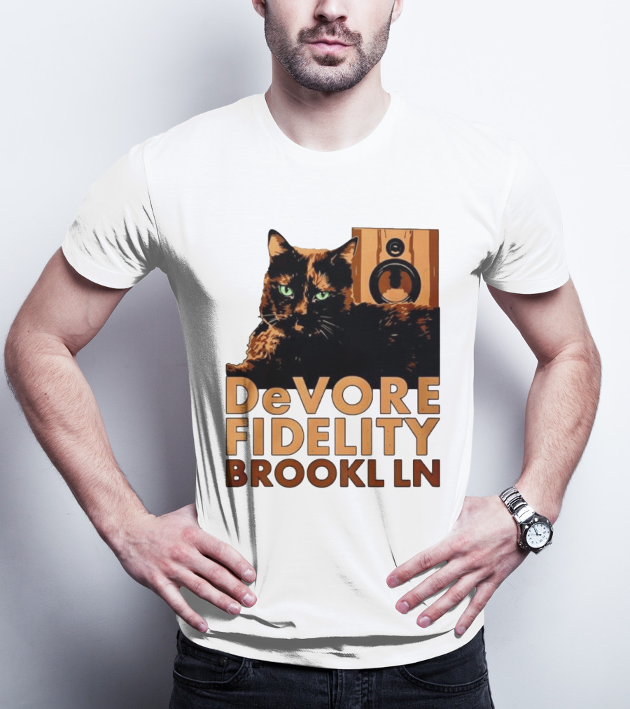 DeVore Fidelity Brooklyn Cat Speaker T-Shirt